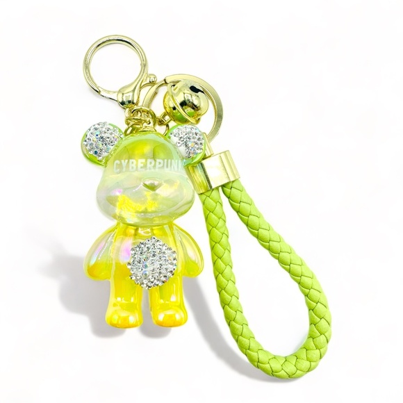 Accessories | Cyberpunk Green Ombre Translucent Rhinestone Teddy Bear ...
